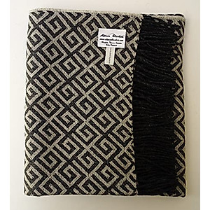 100% Baby Alpaca Geometric Maze Throw Blanket