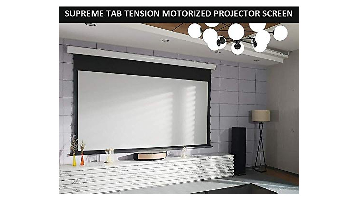 FMOGE 133-Inch 4K ALR Motorized Projection Screen for Home Theater