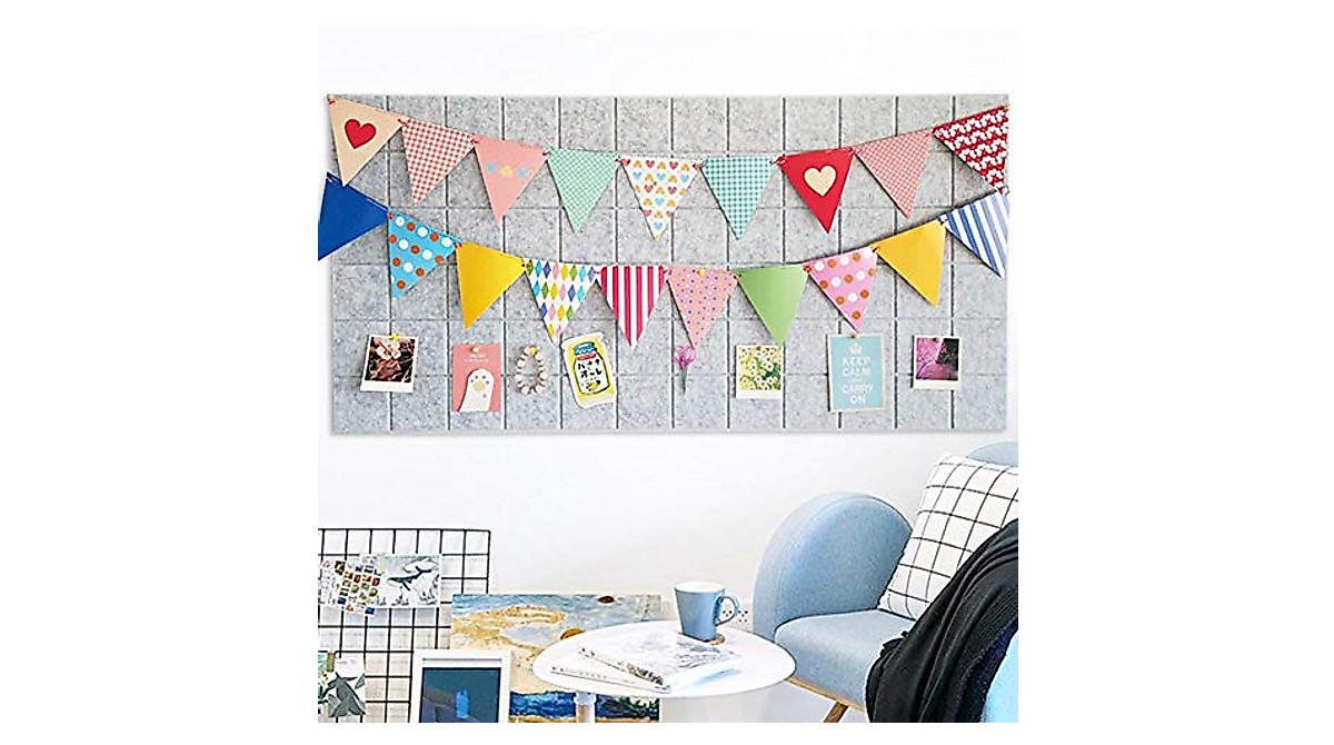 Felt Tile Board Square Push Pin Board for Wall Decor Self Adhesive Wall ...