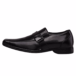 Bruno Marc Men's Giorgio-3 Black Leather Lined Dress Loafers Shoes - 9 M US