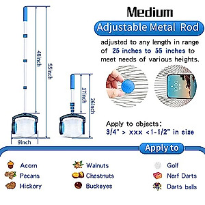 Zozen Nut Gatherer, Walnut Picker Upper Roller, Pecan Picker Upper - Side Opening Dump | Apply to Walnut, Pecan, Hickory, Chestnuts, Buckeyes, Nerf Balls, Golf, Objects Size 3/4'' to 1.5''; 1 Gallon