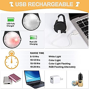 Dog Collar Light, 4 Modes Dog Lights for Night Walking, RGB Color Changing Dog Light, Rechargeable Dog Collar Lights for Nighttime Clip On, IP68 Waterproof Dog Walking Light for Dog Collar (Black)