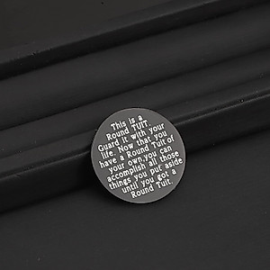 FOTAP Round TUIT Token Get A Round TUIT Guard it With Your Life Token Coins Inspirational Graduation Gift (Black- Tuit)