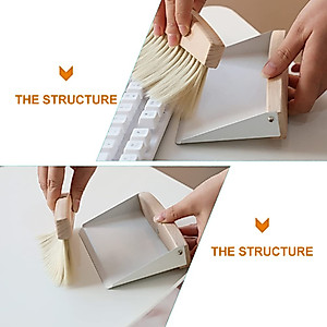 Hemoton 1 Set Small Broom Dustpan Brooms Pet Cage Broom Brush Dustpan Desk Top Dustpan Car Cleaning Tools Pets House Cleaning Brush Sofa Child Desktop White Iron Keyboard Brush