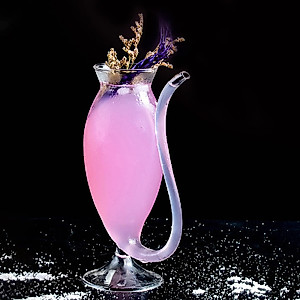 belupai Wine Glass,Set of 4 Creative Vampire Glass,Cocktail Glass with Drinking Tube Straw,Juice Cup Clear Glass Wine Decanter Cups Mugs for Wine Champagne Juice Whiskey