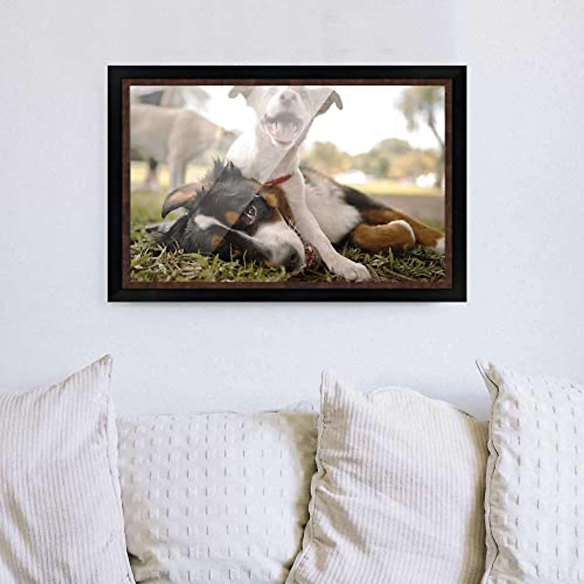 10x27 Rustic Brown Real Wood Picture Frame Width 1.25 Inches | Interior Frame Depth 0.75 Inches | Martino Modern Photo Frame Complete with UV Acrylic, Foam Board Backing & Hanging Hardware
