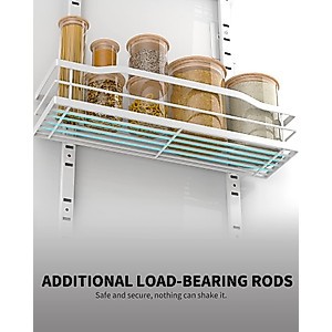 Moforoco White 9-Tier Over The Door Pantry Organizer, Pantry Organization And Storage, Metal Hanging Spice Rack Shelves Door, Home & Kitchen Essentials, Laundry Room Bathroom Organization