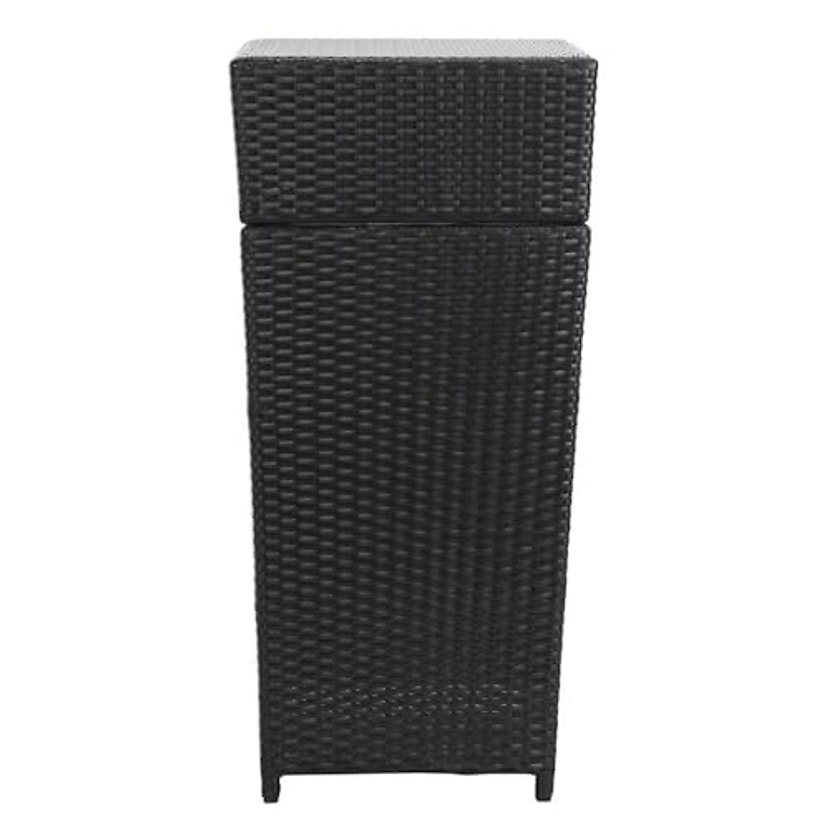 Safavieh Outdoor Collection Mazeli Black Wicker Trash Bin