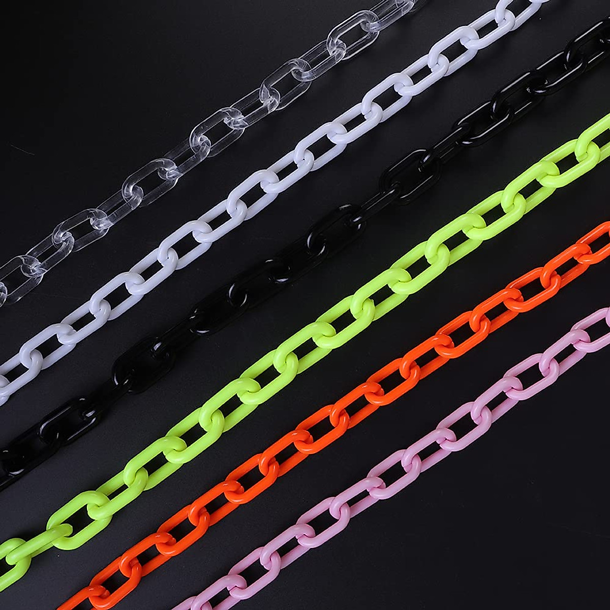 JWICOS Long Acrylic Chunky Necklace for Women Cute Link Paperclip Chain Collar Necklace for Women Gifts (Black)