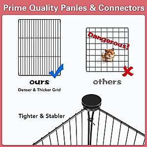 VISCOO 12 Panels Small Animal Playpen,Pet Playpen with Waterproof Mat,C&C Cage for Guinea Pigs,Puppy Play Pen,Bunny Playpen,Indoor Outdoor Portable Metal Wire Yard Fence