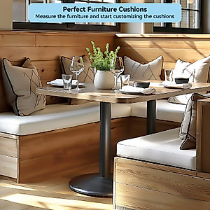 ROFIEJOX Custom Bench Cushion -Custom Size/Shape/Color/Fabric Style/Piping for Outdoor/Indoor Furniture, Waterproof Outdoor Bench Cushions, Durable 70D High-Density Resilience Sponge