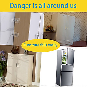 Furniture Anchors Baby Proofing Furniture Anchor Adhesive Furniture Wall Anchors Anti Tip Furniture Anchors Baby Proofing Kit No Drill Dresser Wall Safety Anchor Cabinet To Wall- Free Wrenches, 5Pairs