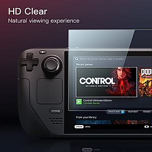 JETech Screen Protector for Steam Deck OLED 7.4-Inch (2023) and Steam Deck 7-Inch (2021&2022), 9H Tempered Glass Film, Anti-Scratch HD Clear, 2-Pack