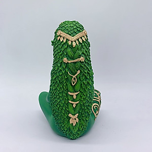 Mother Earth Goddess Statue, Millennial Gaia Statue Mother Earth Art Statue Polyresin Figurine , Retro Home and Garden Decorative Figurine (Green)