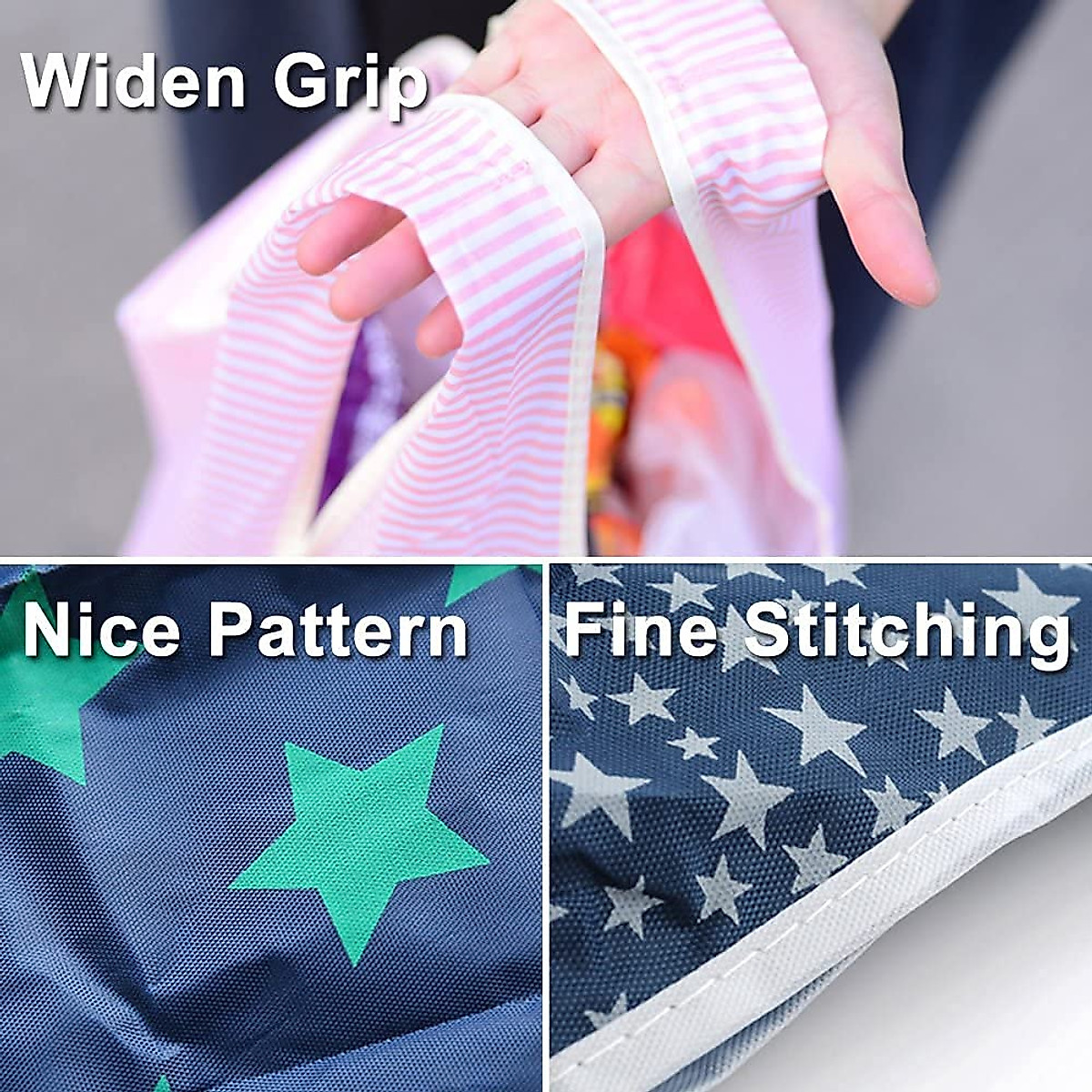 6 Pack Reusable Shopping Grocery Bags Foldable, Washable Grocery Tote with Pouch, 35LB Weight Capacity, Heavy Duty Shopping Tote Bag, Eco-Friendly Purse Bag Fits in Pocket Waterproof & Lightweight