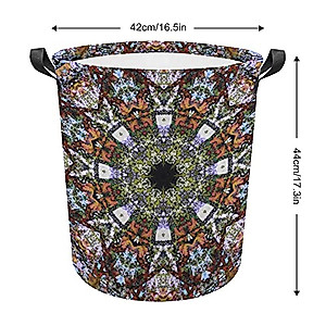 Laundry Basket With Handles Boho Hippie Intricate Colourful Mandala Abstract Laundry Hamper Toys Storage Organizer Foldable Bucket Washing Bin Dirty Clothes Bag For Home Bathroom Bedroom Dorm
