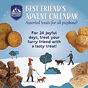 Himalayan Dog Chew 24 Joyful Days Dog Advent Calendar, 24 Tasty Dogs Treats for All Breeds, Himalayan Cheese Treats, Cookie Treats, Freeze Dried Whole Meat Treats