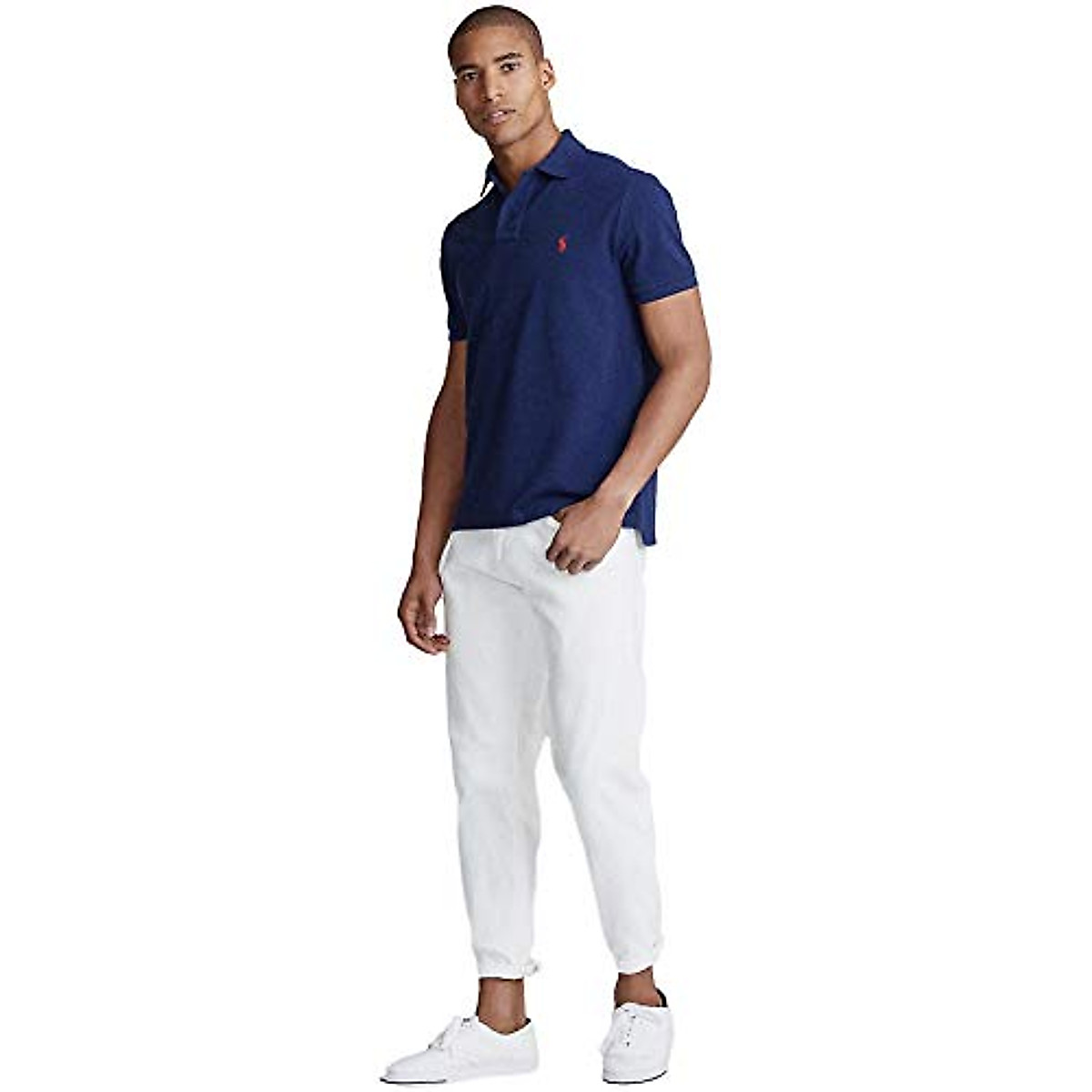 Polo Ralph Lauren Classic Fit Mesh Polo Shirt, Basic Navy With Red Pony, X-Large