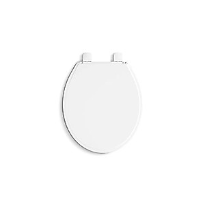 KOHLER 24294-0 Figure ReadyLatch Round-Front Toilet Seat, Quiet-Close Lid and Seat, Countoured Seat, Grip-Tight Bumpers and Installation Hardware, White