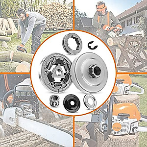 Mtanlo 3/8 Clutch Drum Rim Sprocket Needle Bearing Kit for Stihl 044 046 MS440 MS460 MS461 MS441 MS361 MS362 MS362C Chainsaw # 1128 007 1000