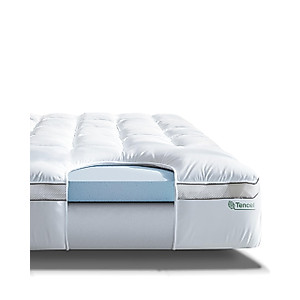 ViscoSoft 4 Inch Pillow Top Memory Foam Mattress Topper Queen - Cooling Hybrid Lux Dual Layer Mattress Pad - CertiPur-US Certified