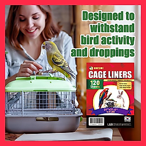 HASHI Bird Cage Liner - 120 Disposable Sheets, 31" x 21.5", 5.5 lb - Made from Acid-Free Newsprint. Non-Toxic for Birds, Ideal for Packing, Pet Cages, Crafts, Shipping, and Moving. Easy to Clean