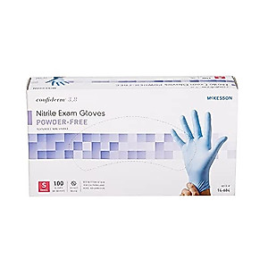 McKesson Confiderm 3.8C Nitrile Exam Gloves, Non-Sterile, Powder-Free, Blue, Large, 100 Count, 1 Box