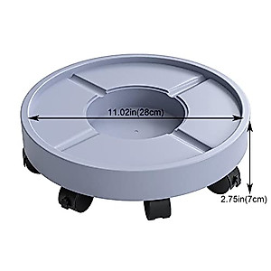 RUDINO,Plant Caddies,Rolling Plant Stand,Planter Caddy,Plant Roller Base,Planter Caddy with Wheels,Plant Tray with Wheels,Plant Stand with Wheels Outdoor.-Grey-Living Room,Balcony,Study and Garden.