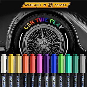 Cartideplay Paint Pen for Car Tires, Premium Tire Marker Pens White Waterproof Paint Markers For Car Tire Lettering | Permanent and Waterproof | Carwash Safe (Purple,2PCS)
