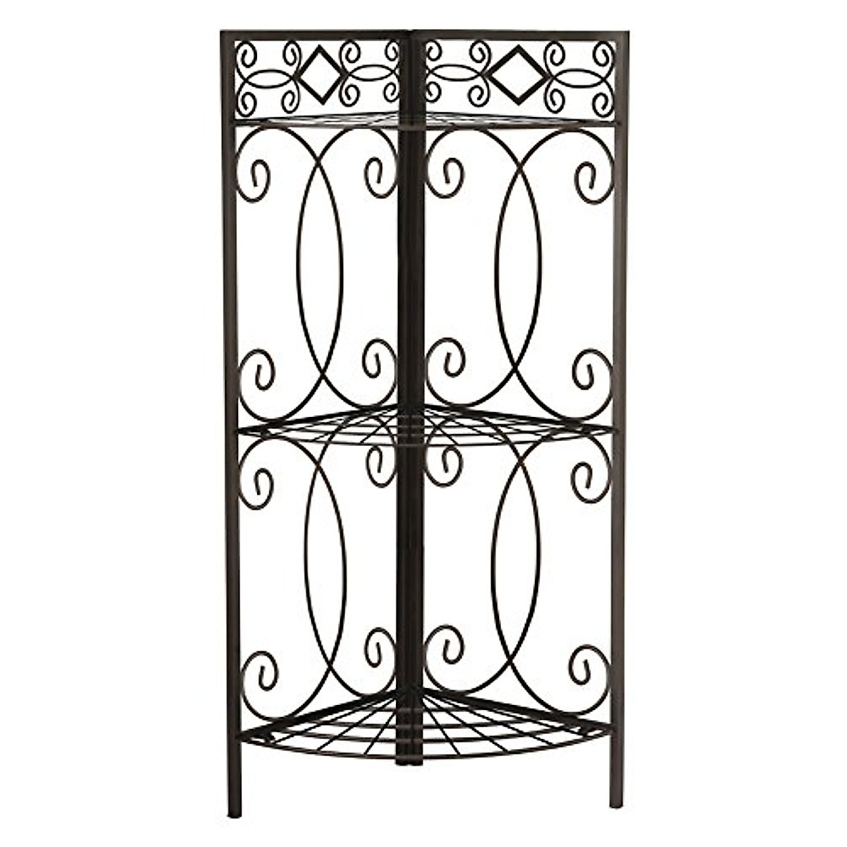 Kings Brand Furniture Metal 3 Tier Shelf Free Standing Corner Bathroom Towel Rack Organizer Stand, Pewter