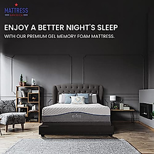 Mattress America Revive Gel Memory Foam Mattress Fiberglass Free, 12" H, Queen