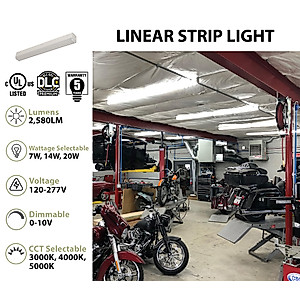 WareLight 2 Foot LED Narrow Strip Light, 2580 Lumens, Wattage and CCT Selectable, 120-277V