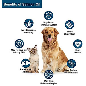 Iceland Pure Unscented Pharmaceutical Grade Salmon Oil - Pure Omega 3, Liquid Food Supplement For Dogs and Cats - BPA-Free Brushed Aluminum Epoxy coated Bottle with Pump 33oz (Pack of 1)