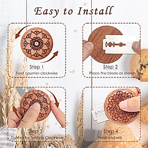 AHIER 14PCS Bread Lame Cutter Set, Bread Scoring Dough Cutter Tool Include 2 Sourdough Scorer, 2 Leather Bag and 10 Replaceable Blades, for Homemade Artisan And Baguette Bakers