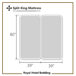 Royal Hotel Bedding Split-King: Adjustable King Bed Sheets, Solid Gray 600-Thread-Count 5pc Bed Sheet Set 100-Percent Cotton, Sateen Solid, Deep Pocket