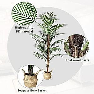 Chantoo Artificial Areca Palm Tree 5FT Fake Tropical Palm Plant with Realistic Artificial Leaves in Pot Faux Plant for Indoor Outdoor Home Patio Office Modern Decor 2Pack