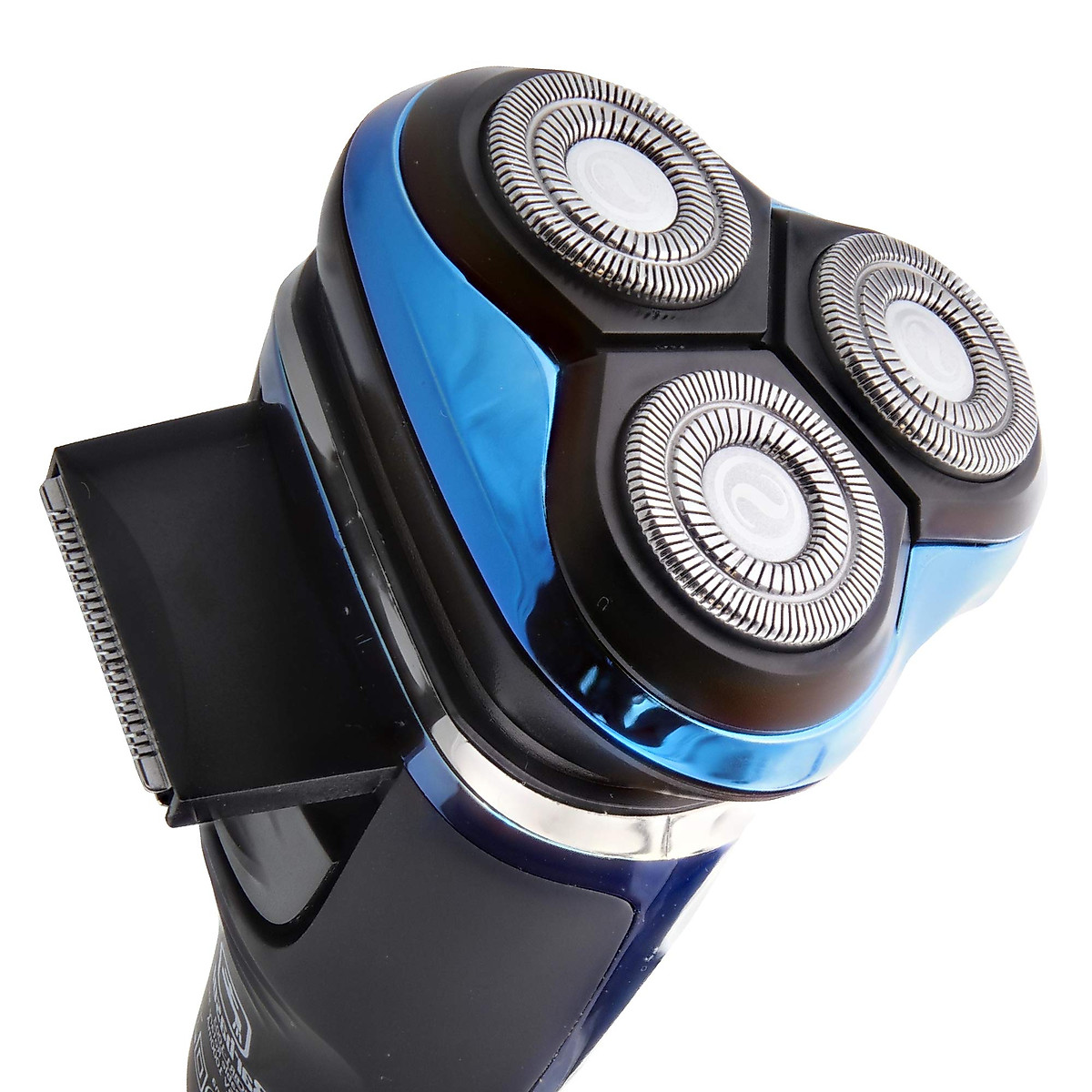 Barbasol Rechargeable Electric Wet and Dry Rotary Shaver with Stainless Steel Blades, Pop Up Trimmer and LCD Screen