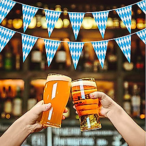 DmHirmg Decorations for Oktoberfest, 66 Feet Pennants Banners and TableCover for Oktoberfest,Flag Banner for Oktoberfest , Garland for Oktoberfest Bavarian German Party (2 Pack Flag+1 TableCover)