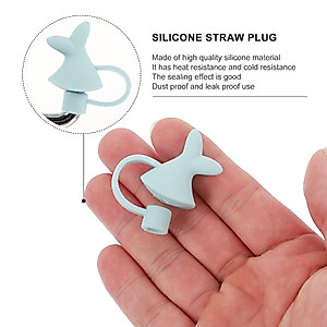 Amosfun 6Pcs Silicone Straw Tips Cover Cute Straw Cover Cap Straw Toppers Dolphin Tail Straw Cap Cover Straw Plug for Drinking Straws Party Gifts