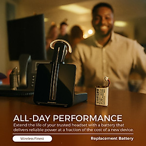 Replacement Battery for Plantronics CS540 C054 Wireless Headset Headphones Repair for 86180-01, PL-86180-01 & 84479-01, Rechargeable Li-Polymer Battery, LI-POL, 140mA