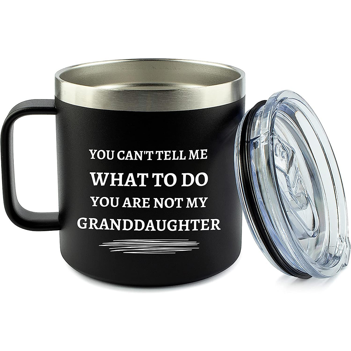 Edizzone 14Oz Grandpa Mug (You Are Not My Granddaughter) (Black) Grandpa Gifts for Christmas - Best Grandpa Birthday Gifts - Gifts for Grandpa From Granddaughter - Funny Grandfather Christmas Gift