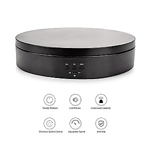 Leadleds Motorized Rotating Display Stand 7.7", USB and Battery Powered Turntable Display Stand for Photography, Video Shot, Product, Shoes(Black)