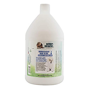 Nature's Specialties Quicker Slicker Ready to Use Detangling and Conditioning Spray, Natural Choice for Professional Groomers, Helps Restore Moisture, Made in USA, 1 gal