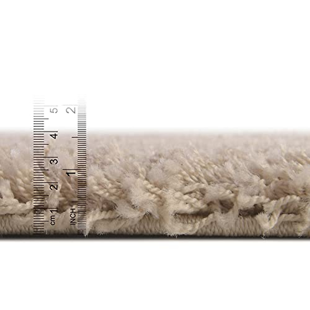 Rugs.com - Über Cozy Solid Shag Collection Rug – 3' x 5' Taupe Shag Rug Perfect for Entryways, Kitchens, Breakfast Nooks, Accent Pieces