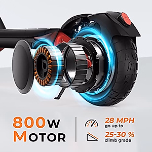 Circooter Raptor Electric Scooter Adult with Smart APP, 800W Motor, 28 Mph Top Speed, 25 Miles Range, 10 inches All Terrain Tires Off Road E Scooter, Dual Charger Ports & Storage Bag - Raptor