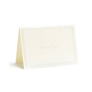 Gartner Studios Pearl Ivory Thank You Cards, 3.5” x 5”, Set of 50, Includes Envelopes (61505)