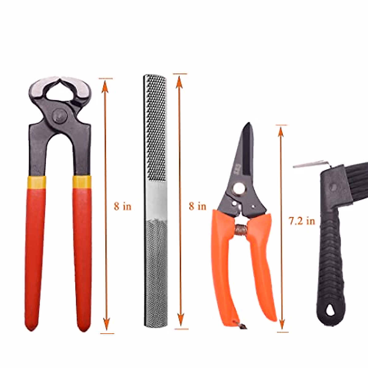 long river 8 inch Farrier Tool Kits （5 Piece） Mini Rasp Hoof File Equine Metal Shears Farriers Hoof Nipper for Goat Pig