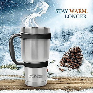 North Stainless Steel Vacuum Insulated 5-Piece Tumbler Set, 30 oz, Travel Mug For Home, Office, School – Like Yeti Tumbler For Ice Drink & Hot Beverage