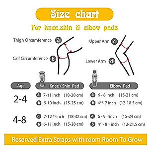 VIWINVELA Kids Knee Pads and Elbow Pads Set Toddler Soft Protective Gear Black S