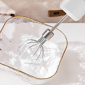 Good Dee's Portable Electric Cordless Handheld Mixer, 3-Speed Adjustable Lightweight USB Rechargeable Hand Mixer Stainless Steel (White)